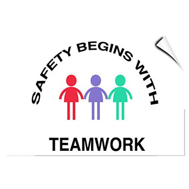 Safety Begins with Teamwork Hazard Safety Slogans Label Decal Sticker 8 ...