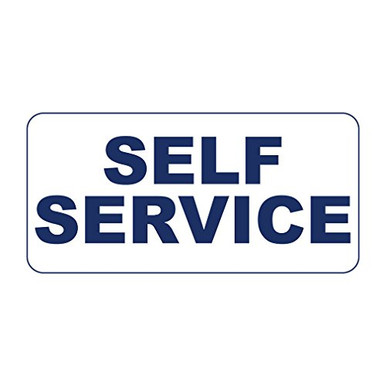 Self Service Blue Retro Vintage Style Sign with HolesVinyl Sticker ...