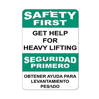 Safety First Heavy Lift Get Help Hazard Sign Safety Slogans Vinyl ...