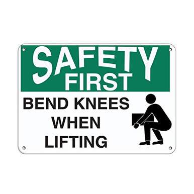 Safety First Bend Knees When Lifting Safety Slogans Vinyl Sticker Decal ...