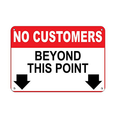 No customers Beyond This Point Business Sign Store Policy Vinyl Sticker ...