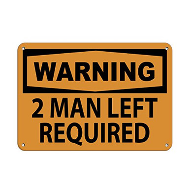 Warning 2 Man Lift Required Warning Safety Signs Vinyl Sticker Decal 8 ...