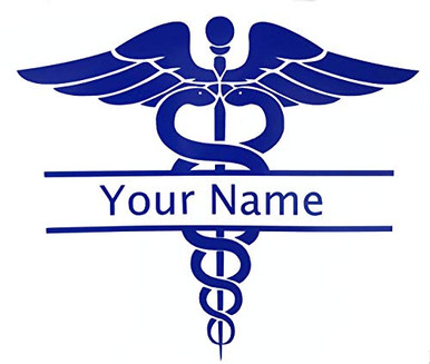 Custom Caduceus Name Nurse Decal - Personalized Nursing RN Bumper ...