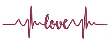 Custom Heartbeat Pulse Love Vinyl Decal - Heart Beat Bumper Sticker for ...