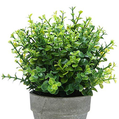 Artificial Shrubs PASYOU Plastic Plants Eucalyptus Grass Fake Shrub ...