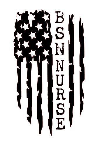 Custom RN Bsn Nurse Vinyl Decal - Distressed Flag Bumper Sticker for ...