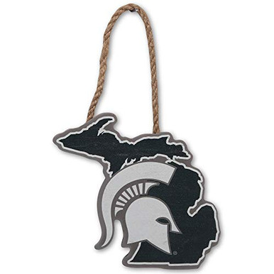 Open Road Brands Michigan State University Logo Shaped Hanging Wood ...