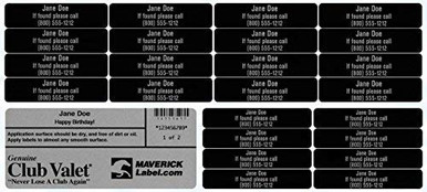 Golf Club Labels Custom Labels 24 Classy Golf Valet Labels for Golf ...