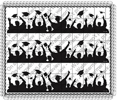 Graduation Silhouette - Cake Side Side Strip - Edible Cake Cupcake ...
