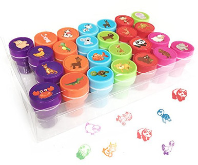 26 Pieces Animals Fun Stamps for Kids,Self-ink Washable Stampers Set ...