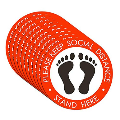 Social Distancing Floor Decals Social Distancing Floor Signs 12 Pack 10 ...