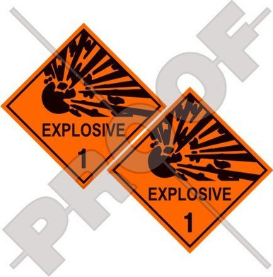 EXPLOSIVE Explosion Danger Warning Safety Sign 3 inch 75mm Vinyl ...