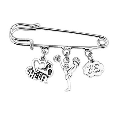 FEELMEM Cheer Charm Safety Pin Brooch Cheer Cheerleading Jewelry Kilt ...