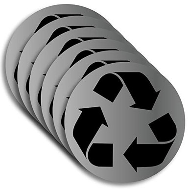 6 Pack 5in x 5in Recycle Logo Sticker to Organize Your Trash - 7 mil ...