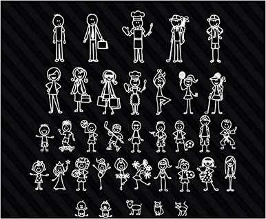 Custom Stick Figure Family Vinyl Diecut Decal for Car Truck Window ...