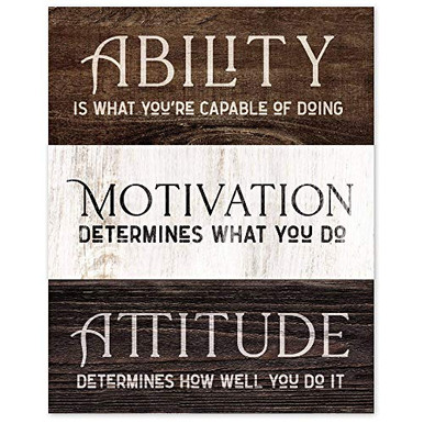 Farmhouse Inspirational Ability Motivation Attitude Quote Poster Prints ...