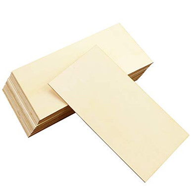 Acmer 20 Pack 200x100x1.5mm DIY Wood Sheets Natural Unfinished Wood ...