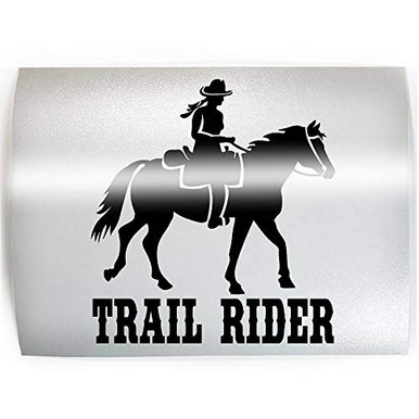 TRAIL RIDER Horse - PICK COLOR and SIZE - Rider Vinyl Decal Sticker B ...