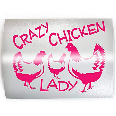 CRAZY CHICKEN LADY - PICK COLOR and SIZE - Farm Bird Vinyl Decal ...