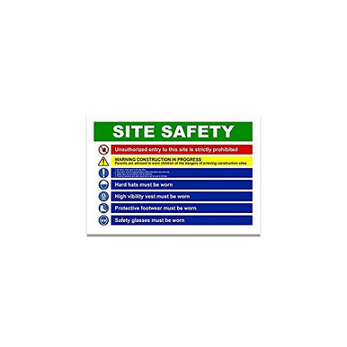 BuildASign Site Safety Rules and PPE Required Safety Sign- 7 inch x 10 ...
