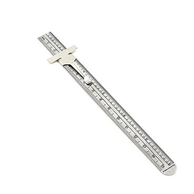 Depth Gauge Pocket Clip Inch Metric Equivalent Stainless Steel Muli-use ...