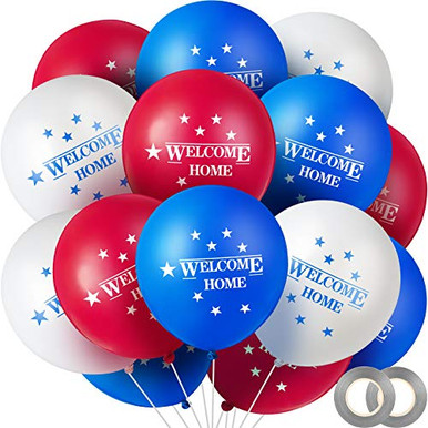 60 Pieces Welcome Home Balloons Patriotic Latex Balloons Colorful ...