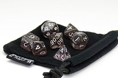Polyhedral Dice Set | Black Sparkle | 7 Piece | PRISTINE Edition | FREE ...