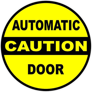 Caution Automatic Door Decal 5 inch x 5 inch. 5 Pack 5 Decals ...