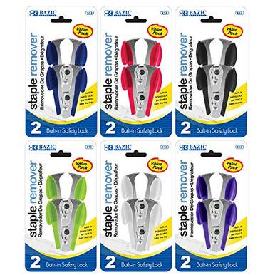 BAZIC Claw Style Staples Remover and Safety Lock Total 12 pcs Pinch Jaw ...