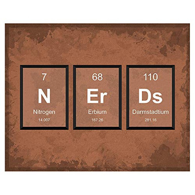NERDS Periodic Table of Elements Classroom Decor Prints - 8 x 10 ...