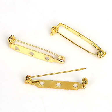 Brooch Back Safety Catch Bar Pins Clasp Jewelry Findings 3 Holes Craft ...