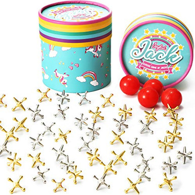 4 Set Joyful Jacks Game Set Include 4 Pieces Bouncy Rubber Balls 40 ...