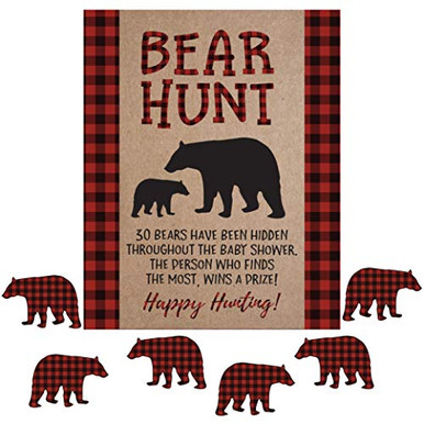 Lumberjack Scavenger Bear Hunt Baby Shower Game Lumber Jack Fun ...