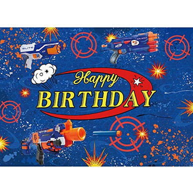 Maijoeyy 7x5ft Nerf Party Supplies Dart War Nerf Backdrop Kids Nerf ...