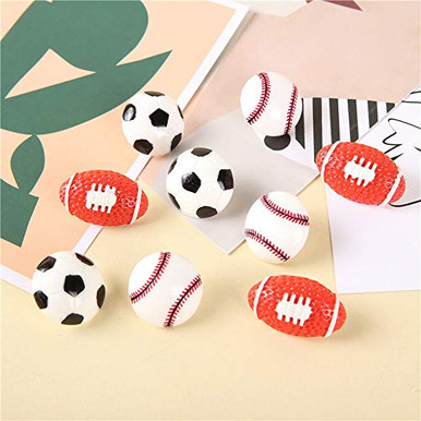 Booluee 18 Pieces Creative Pushpins Baseball Rugby Football Push Pins ...