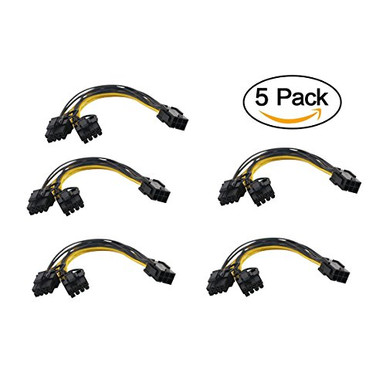 Tan QY 6 Pin to dual PCIe 8 Pin (6+2) Graphics Card PCI Express Power ...