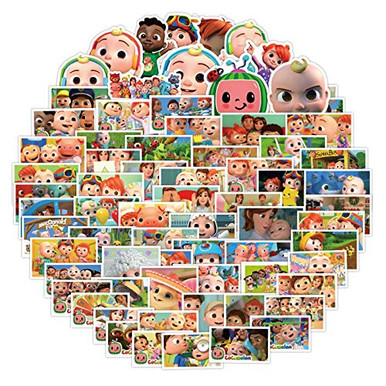 Cocomelon Stickers 100Pcs Little Baby Cocomelon Waterproof Vinyl ...