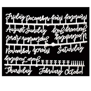Cursive Days of The Week and Months of The Year Letter Set for Felt ...