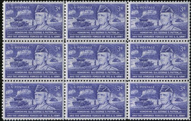 Gen. George S. Patton ~ Army ~ Tanks ~ WWII 1026 Block of 9x3 US ...