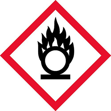 OSHA Compliant GHS Flame Over Circle Pictogram Red Border Black Symbol ...