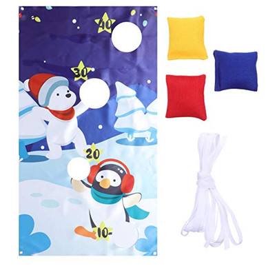 BESPORTBLE 1 Set Toss Game Banner Snowman Toss Game with 3 Bean Bags ...