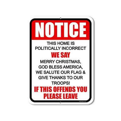 Honey Dew Gifts Front Door Signs Notice This Home is Politically ...