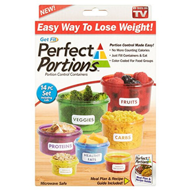 Perfect Portions 7-Piece Labelled Color Coded Dishwasher Microwave Safe ...