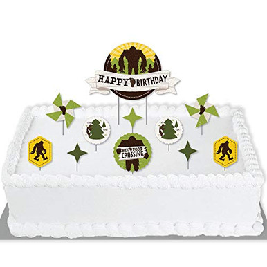 Big Dot of Happiness Sasquatch Crossing - Bigfoot Birthday Party Cake ...
