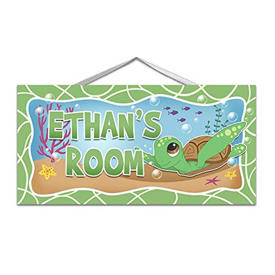 Sea Turtle Door Sign for Kids Room or Nursery with Personalized Name ...