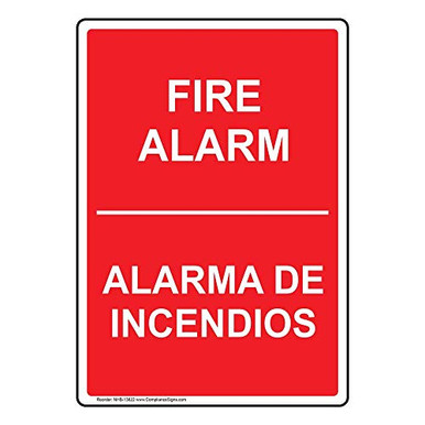 Fire Alarm Bilingual Sign 10x7 inch Plastic for Fire Safety Equipment ...