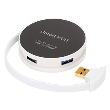 USB 3.0 Hub, AMALINK 4 Ports Compact SuperSpeed Smart Round USB HUB BC ...