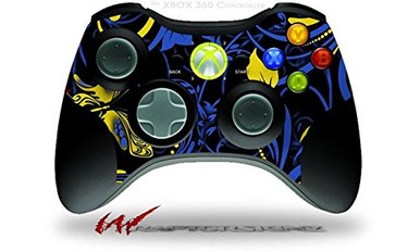 XBOX 360 Wireless Controller Decal Style Skin - Twisted Garden Blue and ...