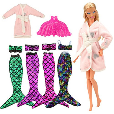 Barwa Mermaid Tail Dresses with Top Rainbow Sequins Handmade Swinsuit ...