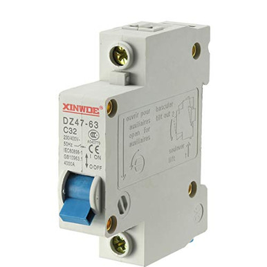 uxcell 1 Pole 32A 230 400V Low-voltage Miniature Circuit Breaker Din Rail Mount DZ47-63 C32 ...